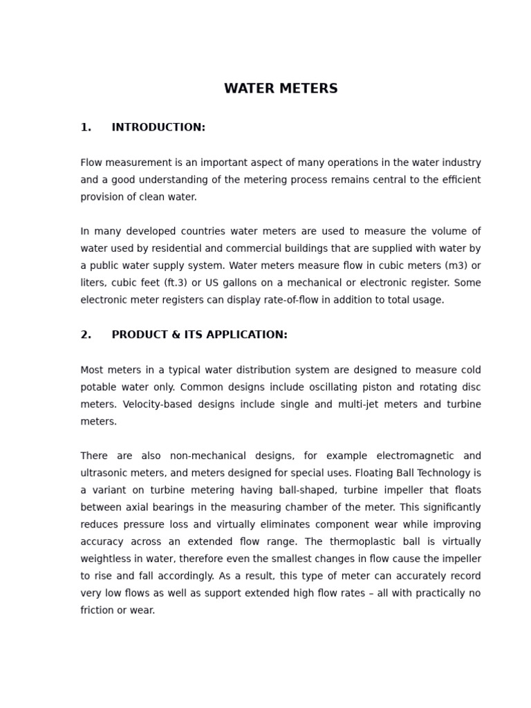 Water Meters | Download Free PDF | Economies