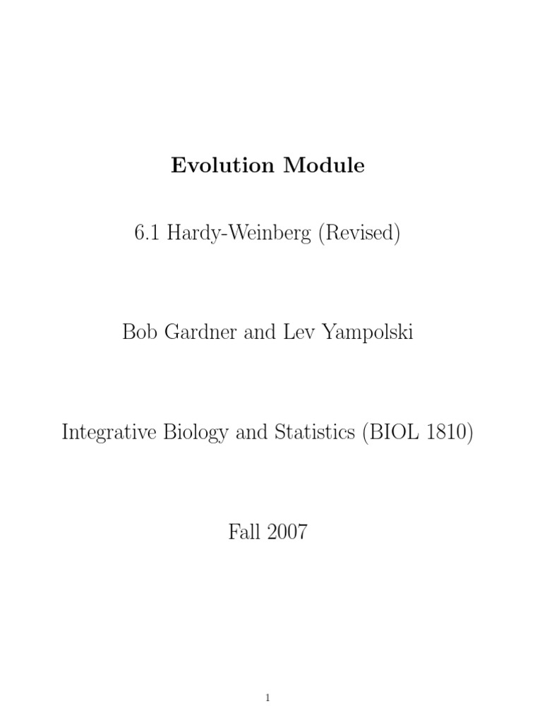 Hardy-Weinberg Principles Explained | PDF | Genetics | Evolutionary Biology