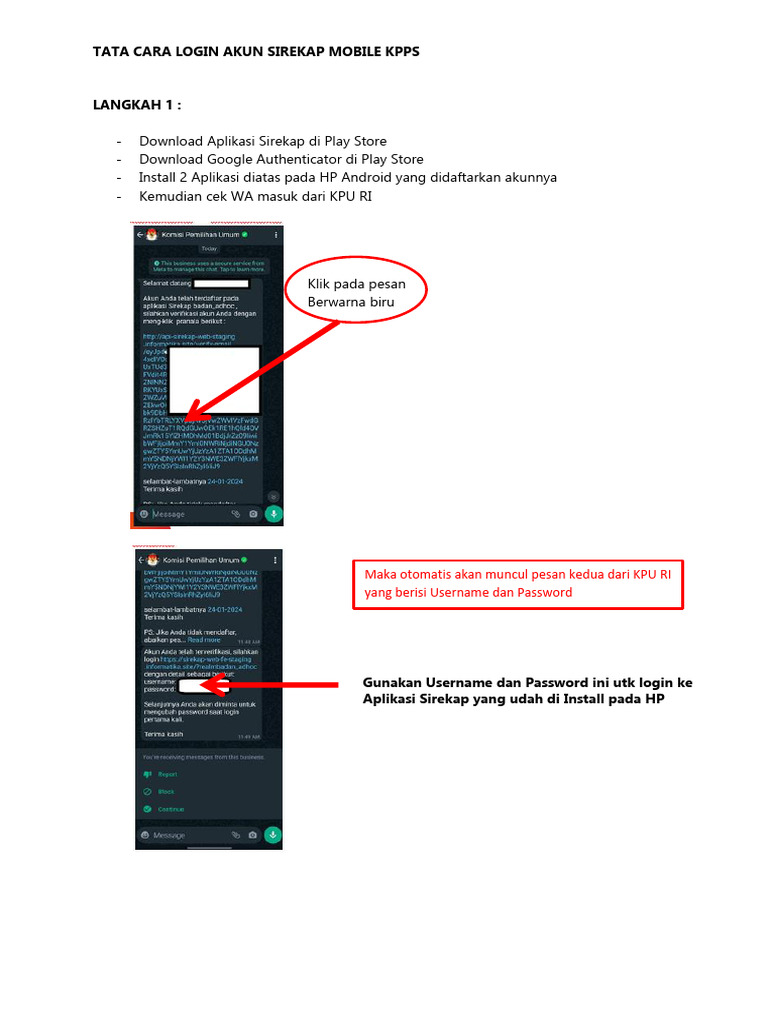 Tata Cara Login Akun Sirekap Mobile Kpps | PDF