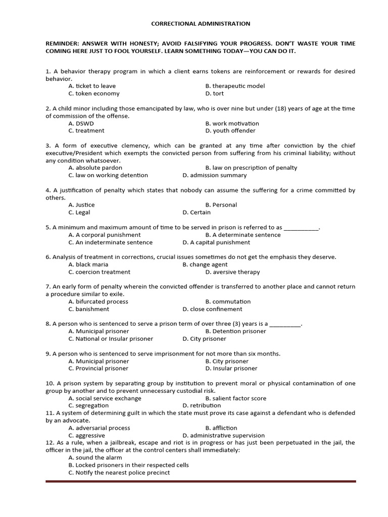 COR-AD-QUESTIONNAIRE | PDF | Probation | Prison