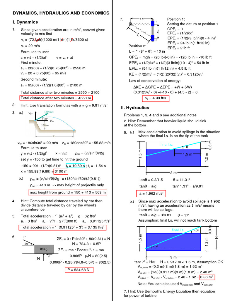 Topic 13 Engineering Economy Topic 15 Dynamics and Topic 17 Fluid ... Topic 13 Engineering Economy Topic 15 Dynamics and Topic 17 Fluid ...