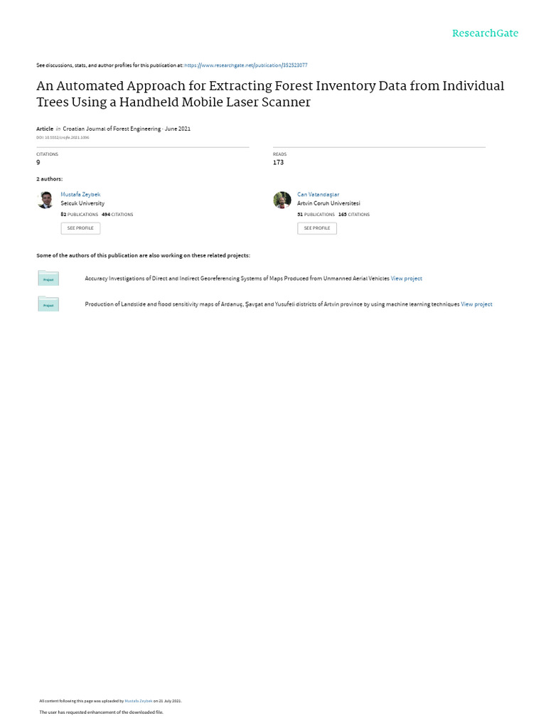 Zeybek 1 | PDF | Lidar | Machine Learning