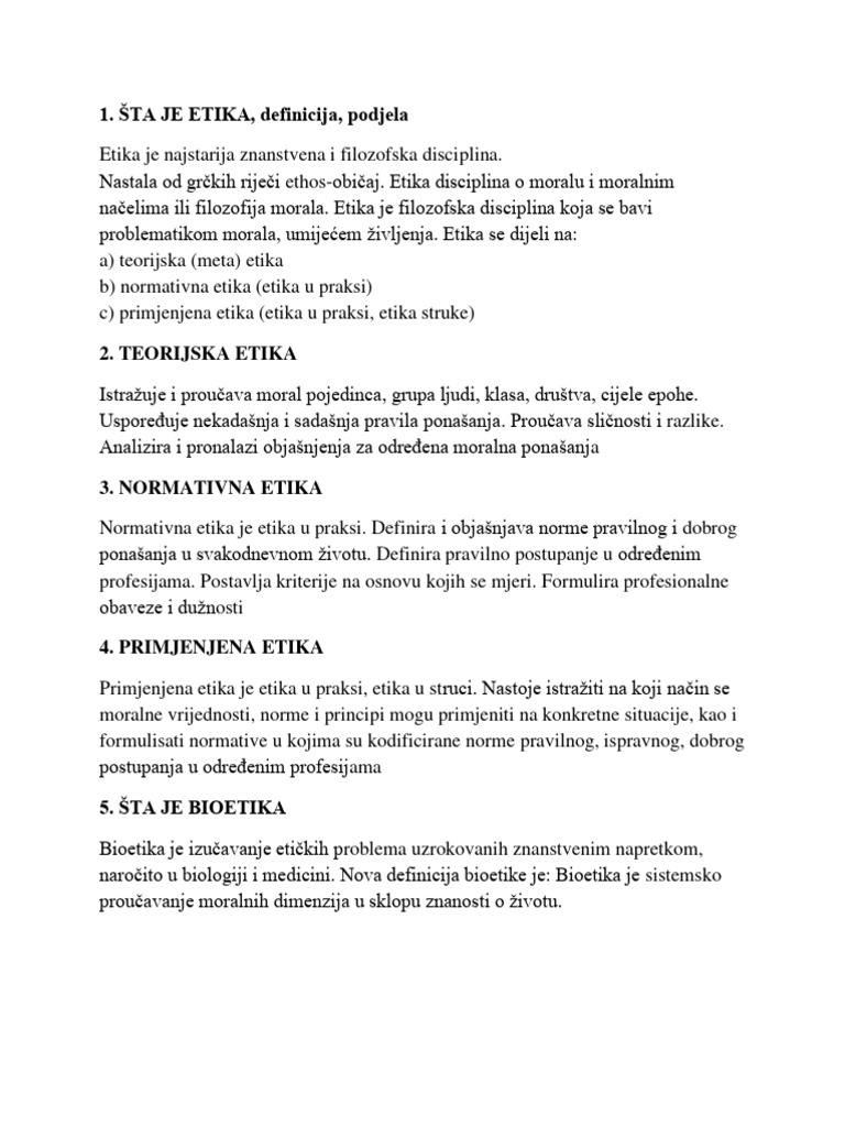 Etika Ispit 1 | PDF