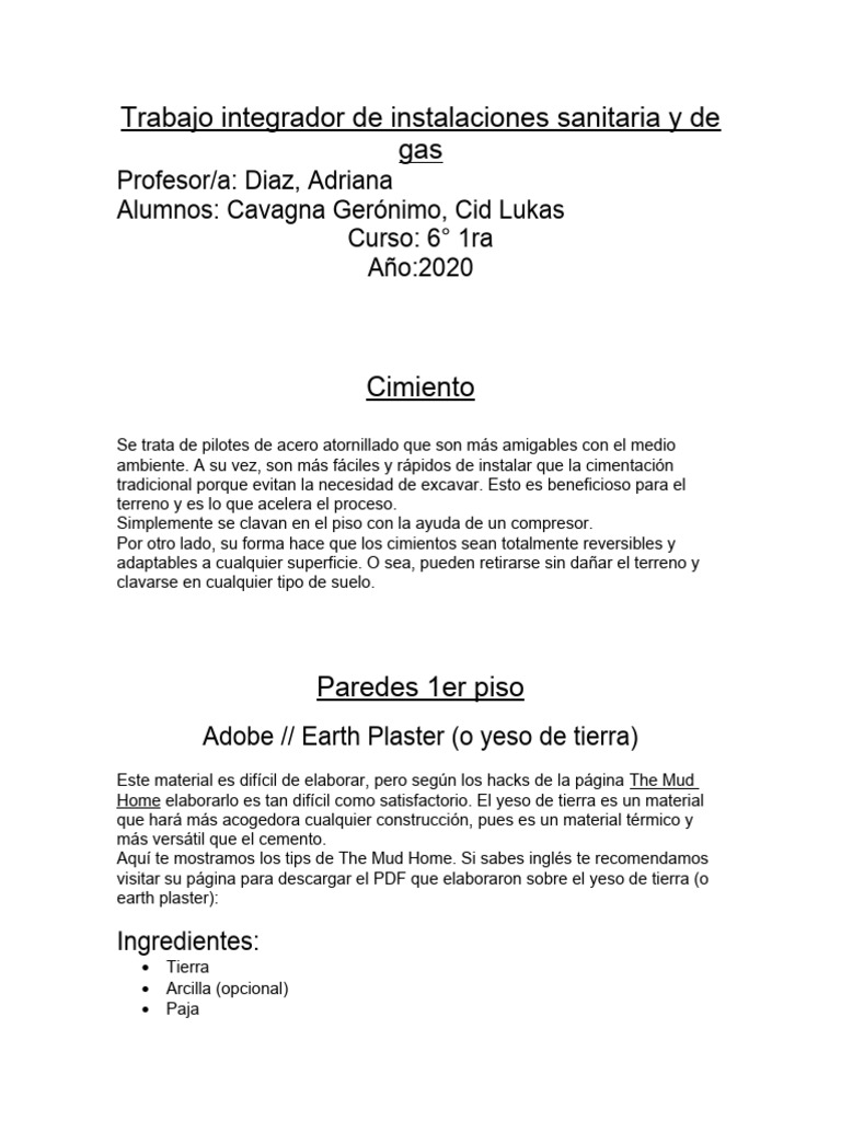 Proyecto Integrador Adriana Diaz | PDF | Pintar | Cemento