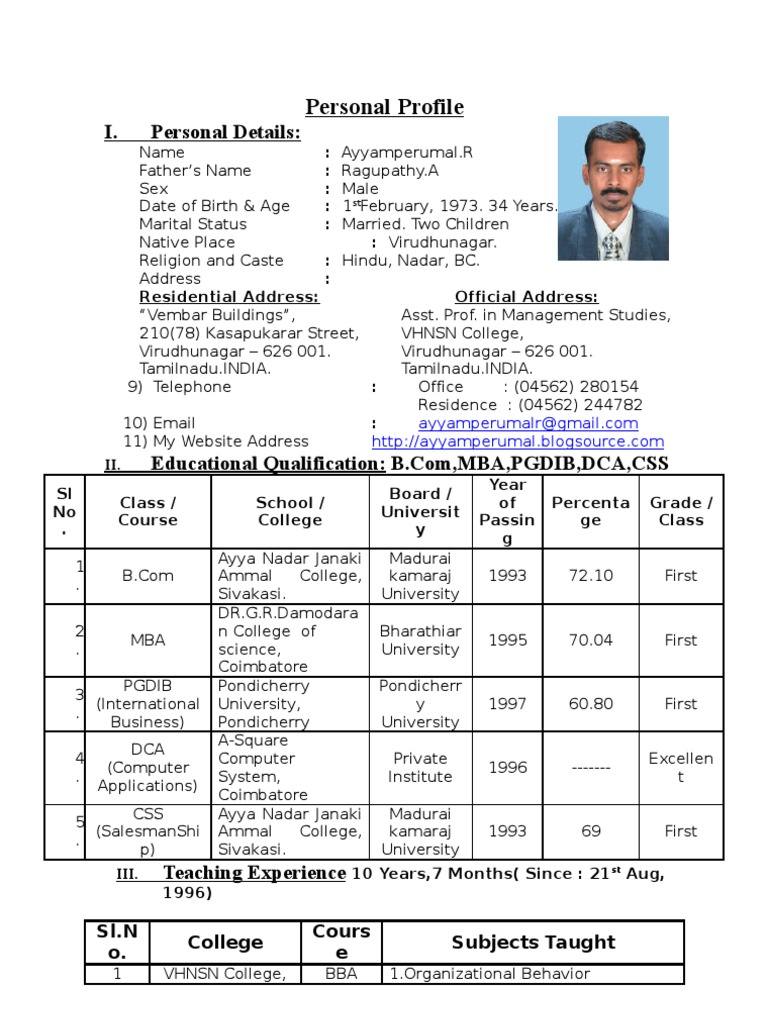 Personal Profile NEW | PDF