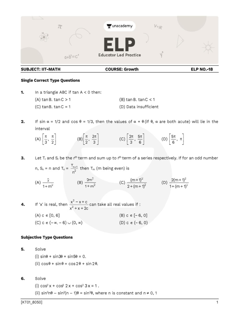 ELP-18 StudentCopy KT01 8050 | PDF