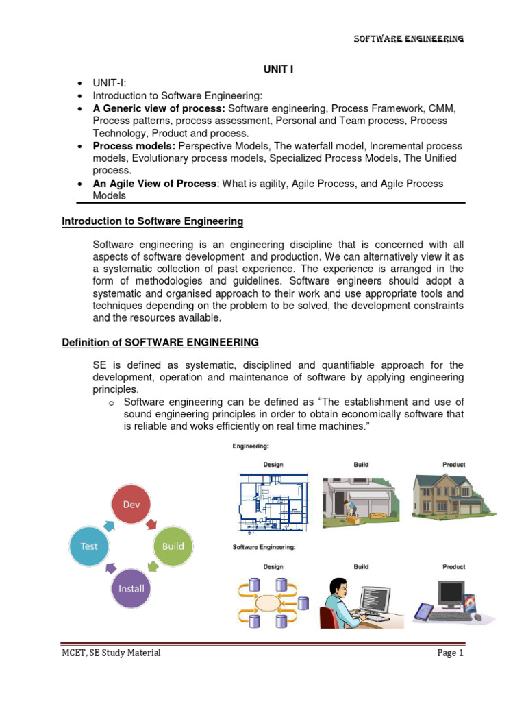 SE Unit I | PDF | Unified Modeling Language | Agile Software Development
