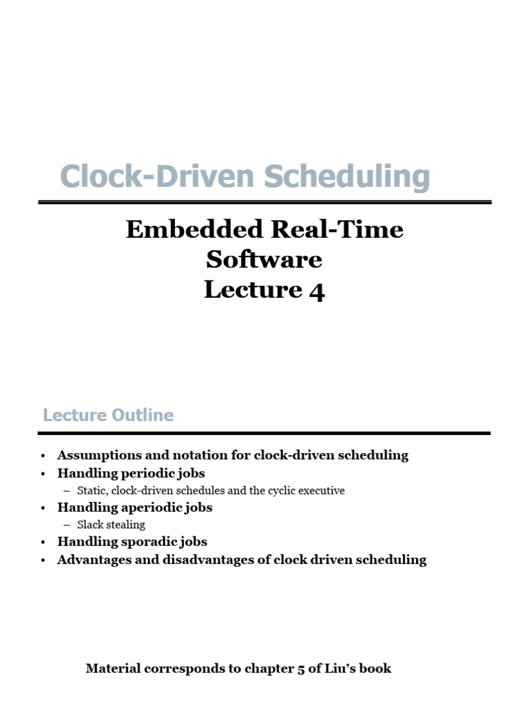 Rtsys Lecture Note Ch04 Clock Driven Scheduling Pdf Scheduling Computing Real Time 