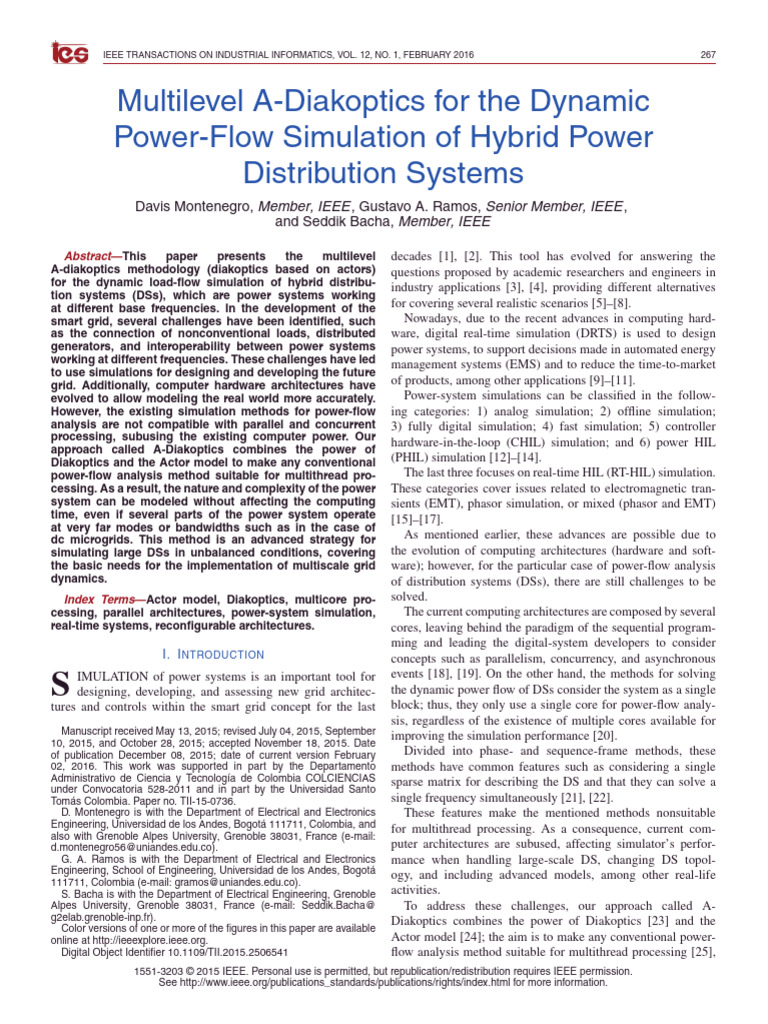 Dynamic Power-Flow Simulation | PDF | Simulation | Matrix (Mathematics)
