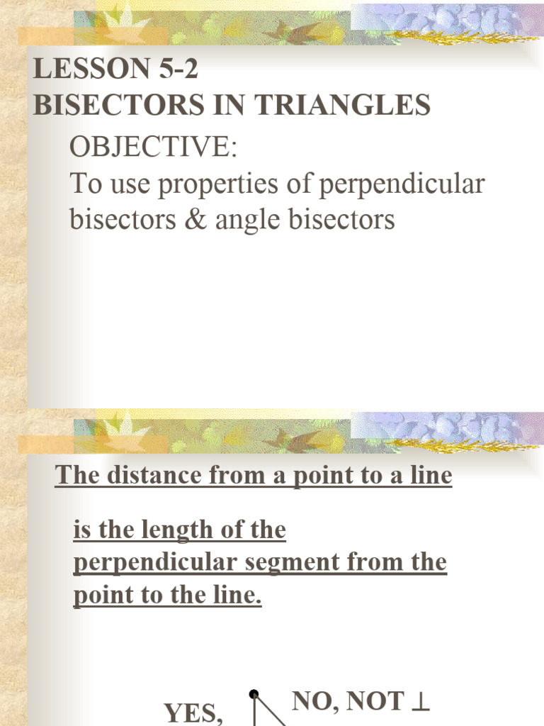 Lesson 5 - 2 Bisectors of Triangles | PDF