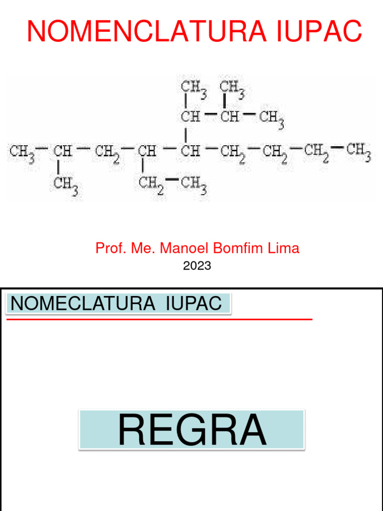 NOMENCLATURA - IUPAC (1) Anotaçoes | PDF | Ligação química | Radical ...