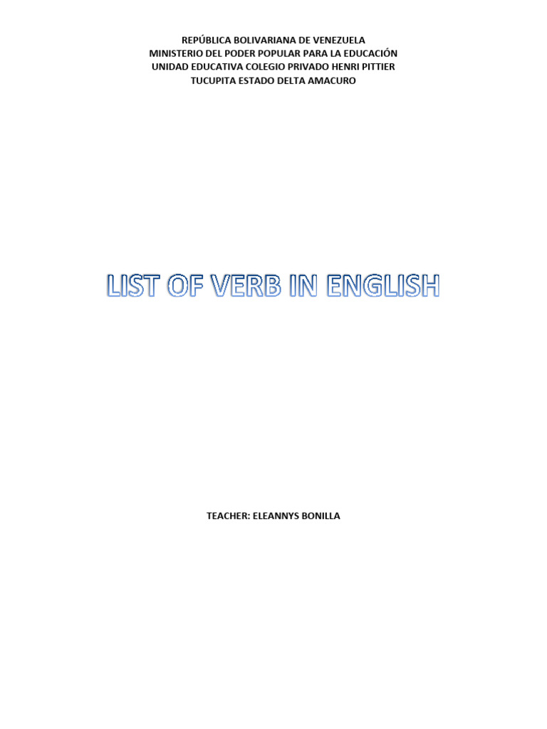 Lista De Verbos Regulares E Irregulares Pdf Syntax Grammatical