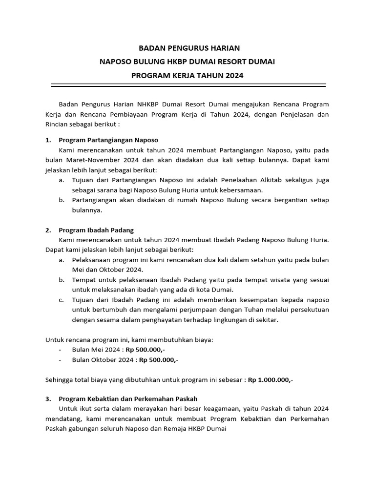 PROKER 2024 Revisi | PDF
