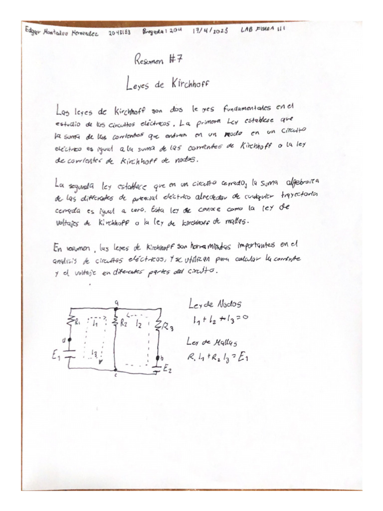 Leyes de Kirchhoff | PDF