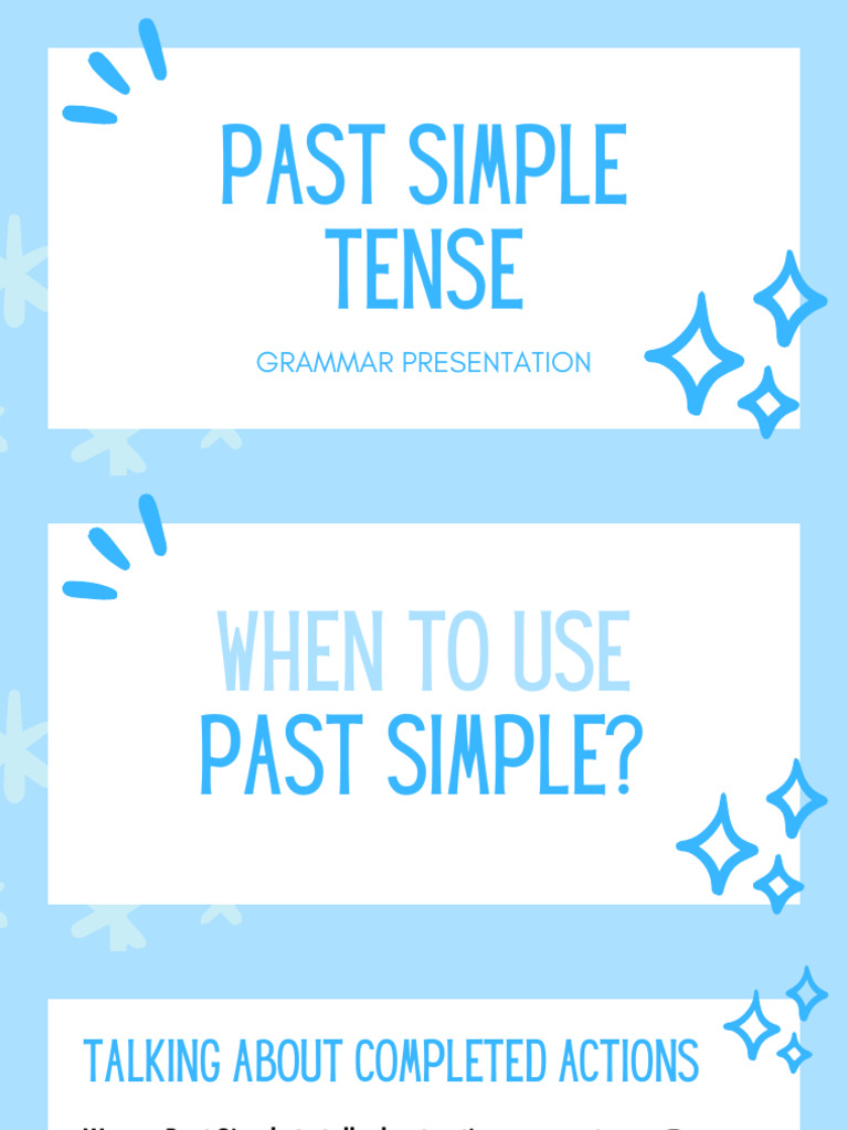 Past Simple Tense Grammar Presentation in Blue White Basic Style | PDF ...