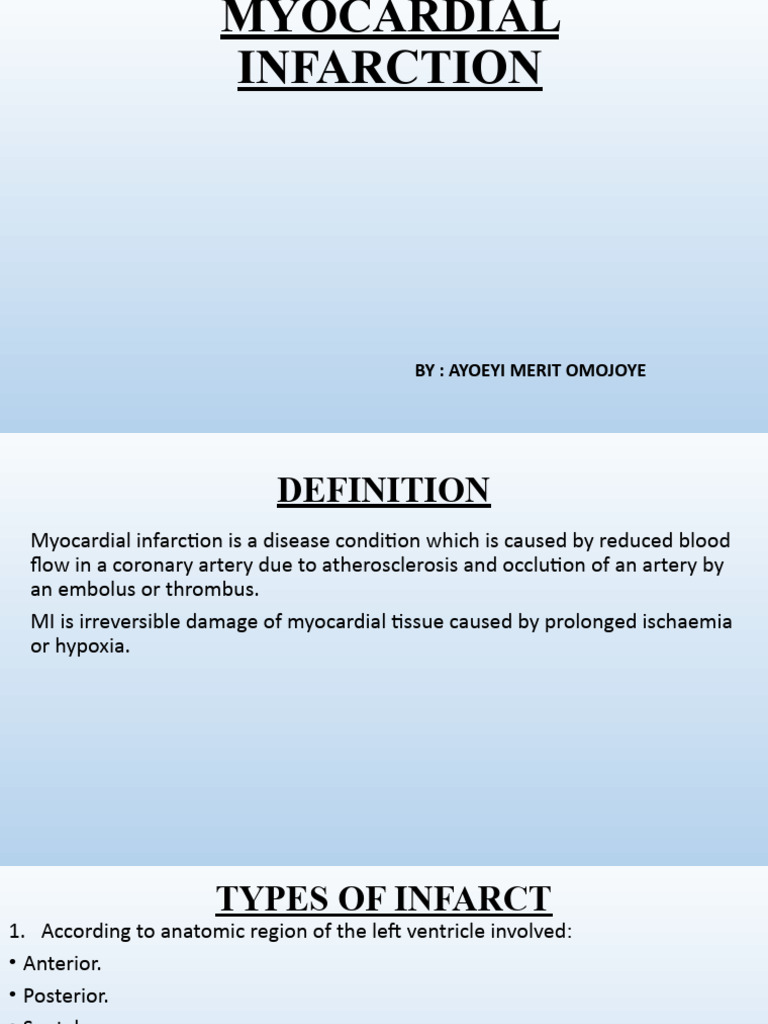 Myocardial Infarction | PDF | Myocardial Infarction | Coronary Artery ...