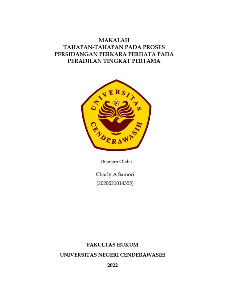 Tahapan Persidangan Perdata di Pengadilan | PDF