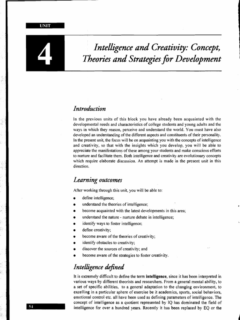 Intelligence and Creativity | PDF | Intelligence | Creativity