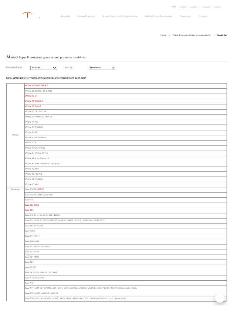 Super D Tempered Glass Screen Protector Model List - Mietubl | PDF Super D Tempered Glass Screen Protector Model List - Mietubl | PDF