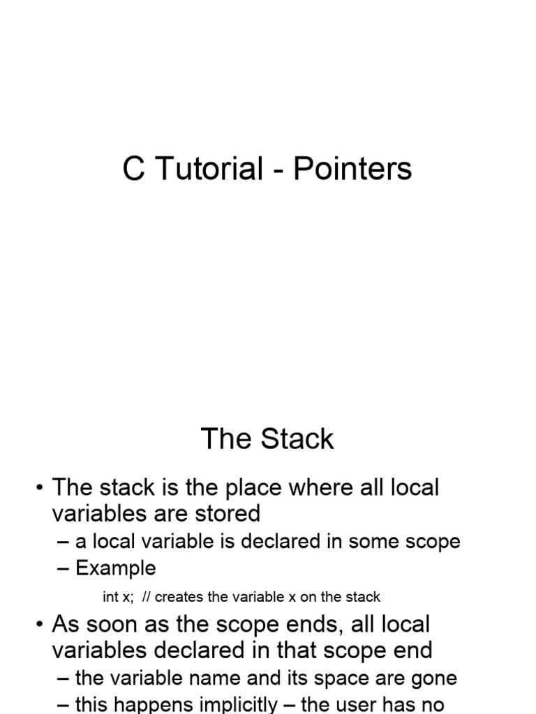 CTutorial Pointers | Download Free PDF | Pointer (Computer Programming) | Variable (Computer ...