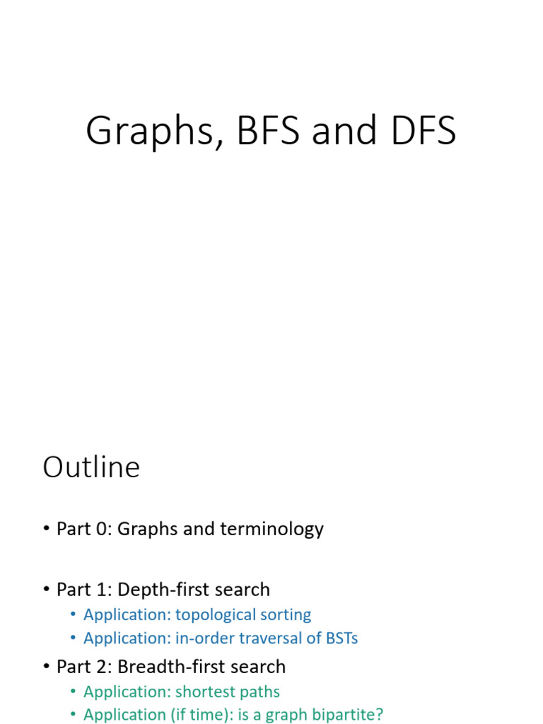 Graph BFS DFS | PDF | Graph Theory | Theoretical Computer Science Graph BFS DFS | PDF | Graph Theory | Theoretical Computer Science