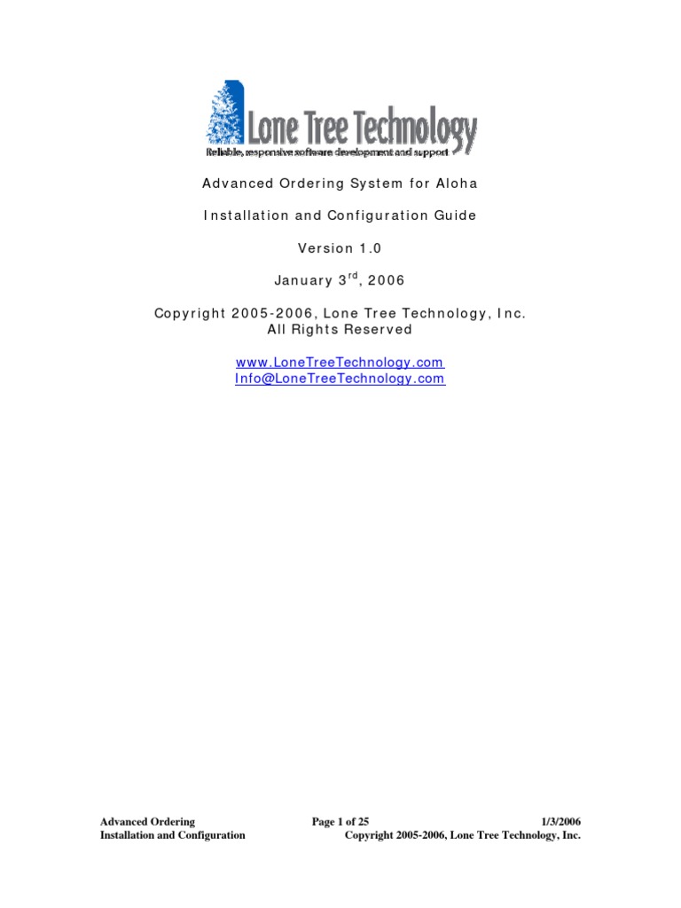 Aloha Install Guide | PDF | Installation (Computer Programs ...