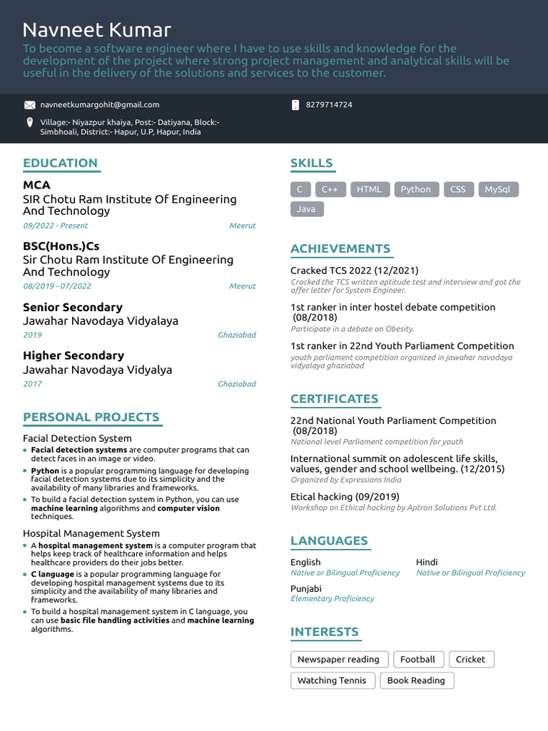 Navneet's Resume2 | PDF | Computer Programming | Information Technology