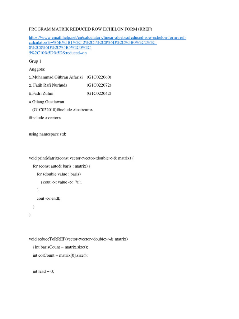 Tugas Aljabar Grup 1-10 | PDF | Matrix (Mathematics) | Namespace
