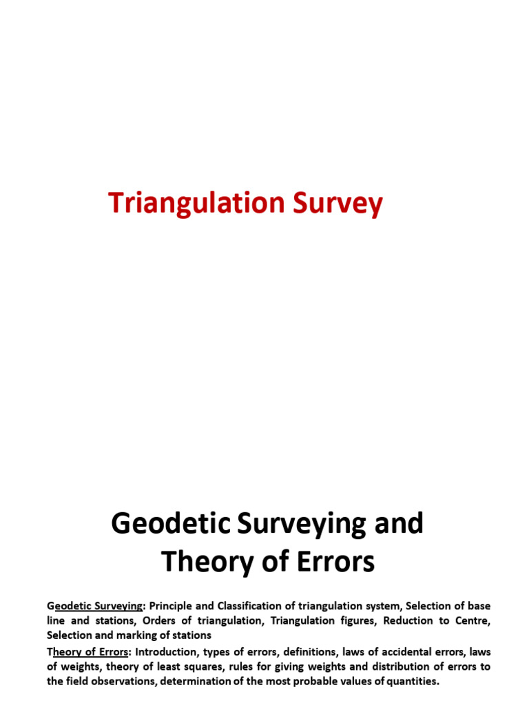 1triangulation Survey | PDF | Surveying | Trigonometry