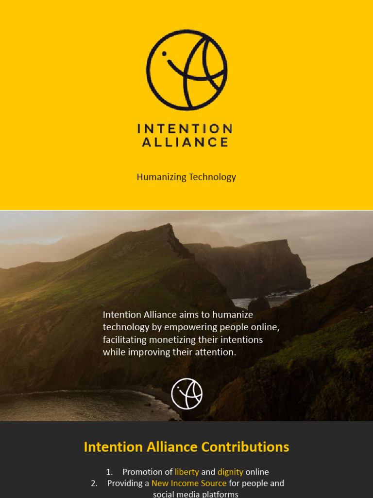 Intention Alliance Pitch Deck | PDF | Bitcoin | Social Media