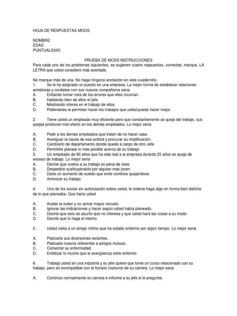 Test MOOS | PDF