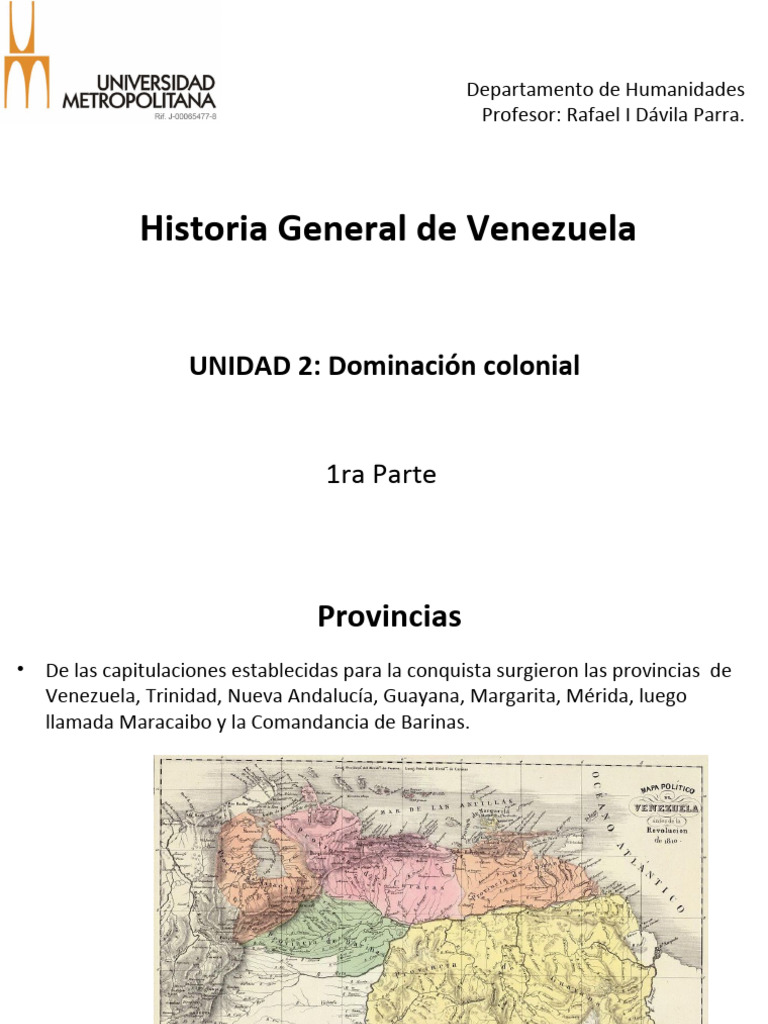 Clase 3 Venezuela Colonial 1ra P | PDF