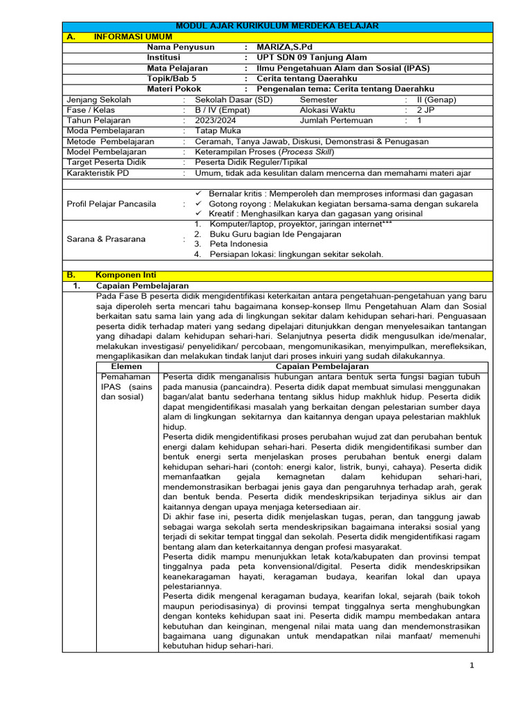 C. Modul Ajar Ipas KLS Iv SMS 2 | PDF