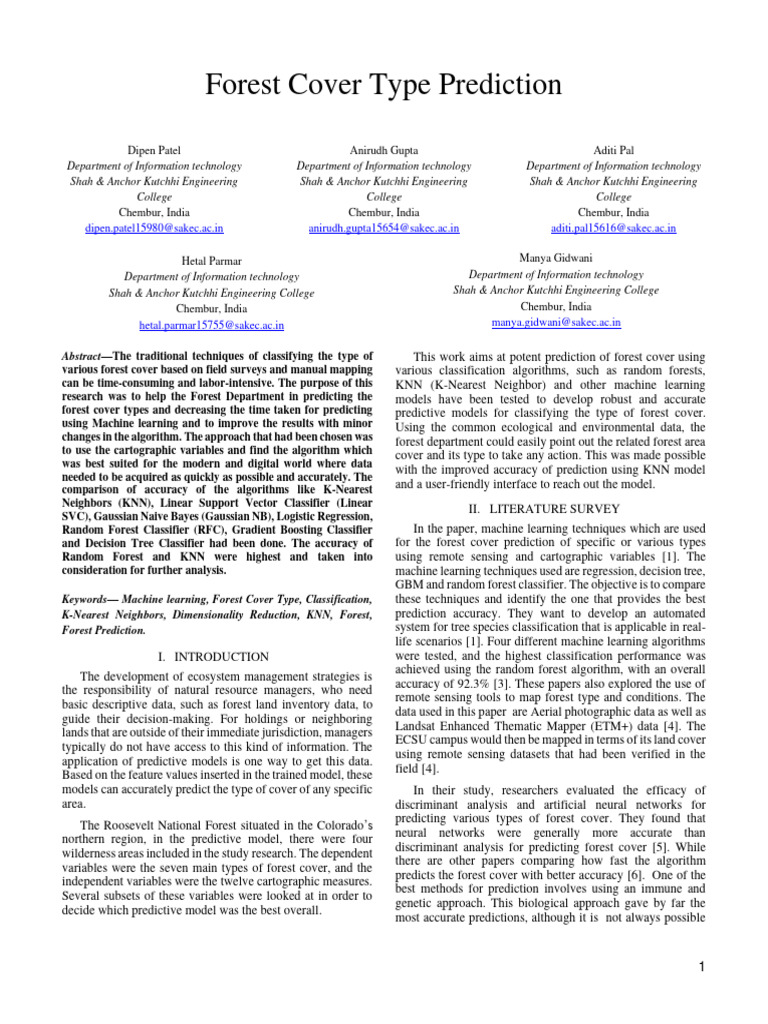 341-Forest Cover Type Prediction | PDF | Cross Validation (Statistics ...