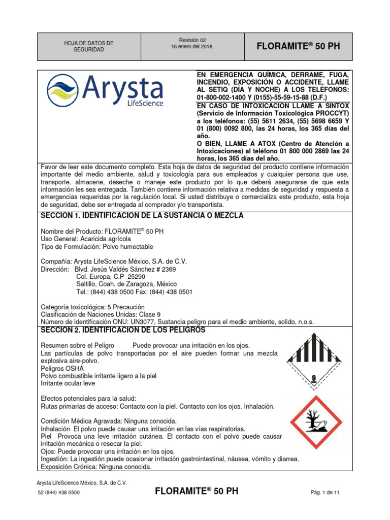 FLORAMITE | PDF | Residuos | Pesticida