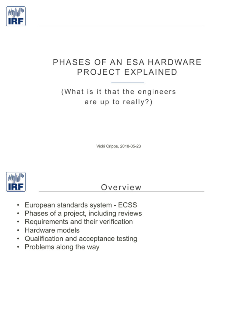 ESA Hardware Project Phases Explained | PDF | Systems Engineering