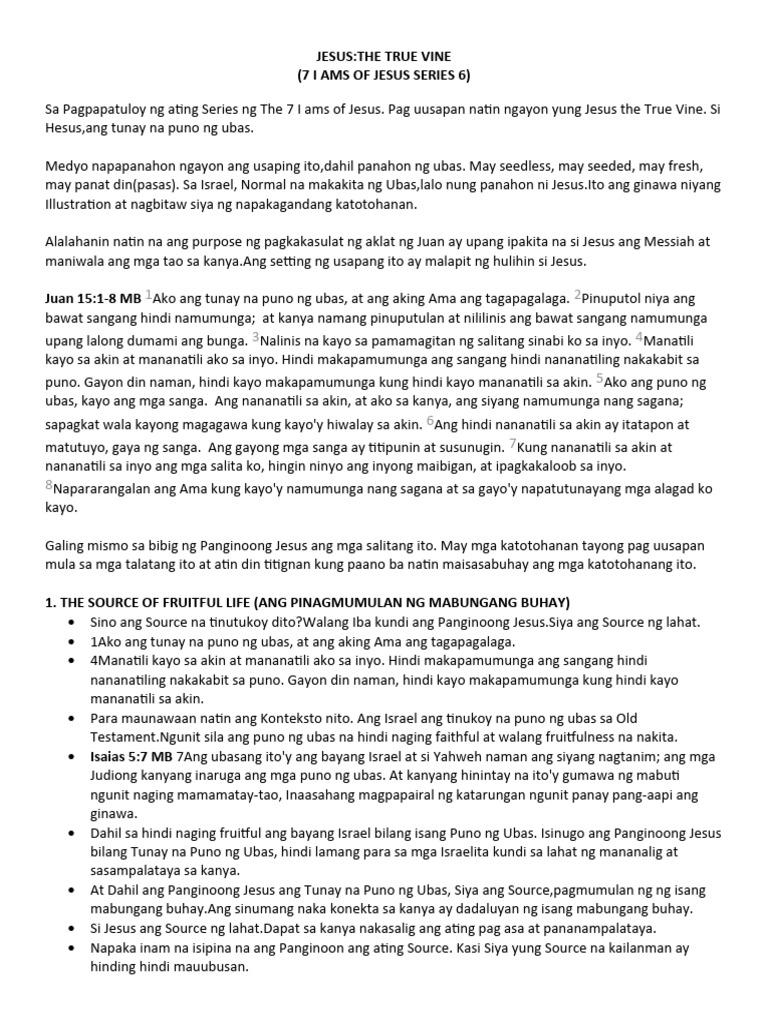 6 - The True Vine | PDF
