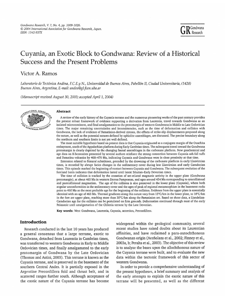 Ramos2004 Cuyania | PDF | Geology | Earth Sciences