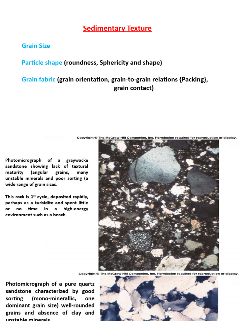 Sedimentary Textures and Grain Fabric | PDF | Clastic Rock ...