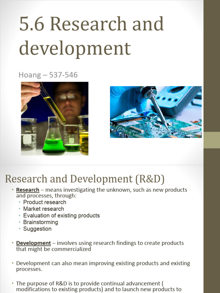 5.6 Research & Development | PDF | Innovation | Research And Development