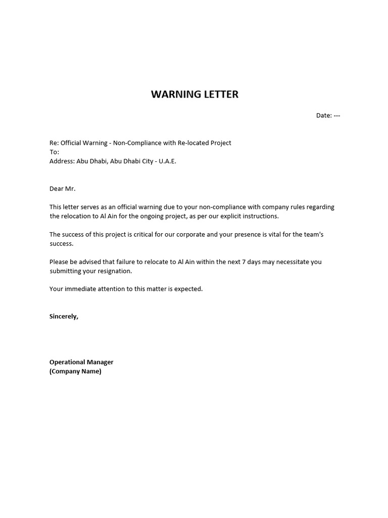 5 Warning Letter | PDF
