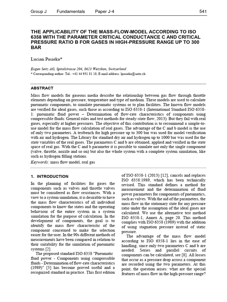 ISO 6358 Applicability | PDF | Fluid Dynamics | Gases