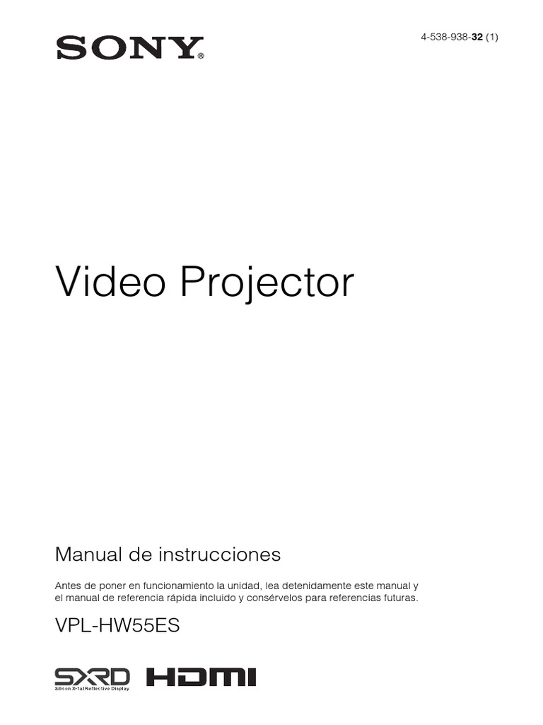 Manual de Usuario Proyector VPL-HW55ES | PDF | Hdmi | Color
