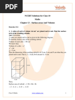 Class 10 Surface Area and Volume Formulas | PDF