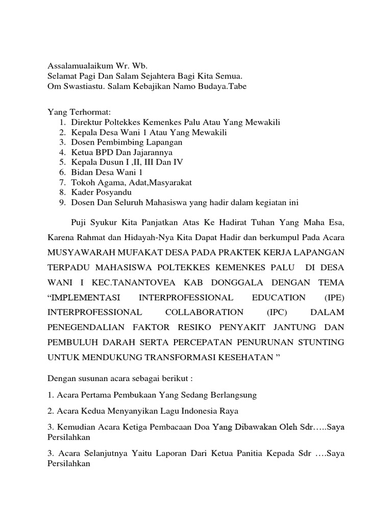Susunan Acara MMD 1 | PDF | Kajian Bahasa Asing