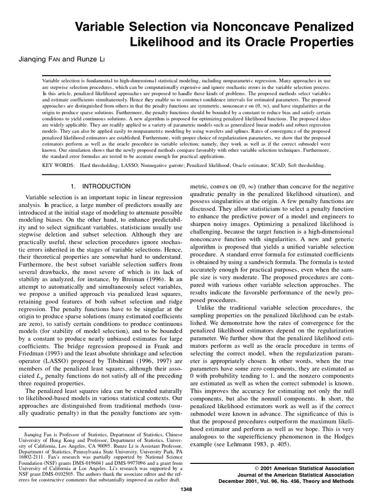 2.SCAD | PDF | Ordinary Least Squares | Regression Analysis