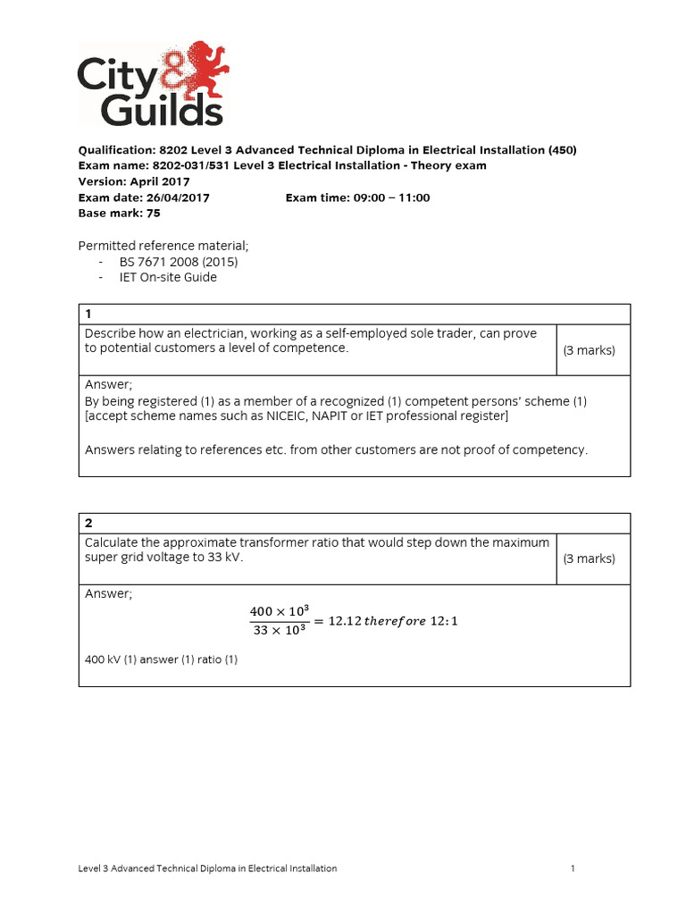 8202-031 and 531 Electrical Theory Exam Mark Scheme Spring 2017 v1-1 ...
