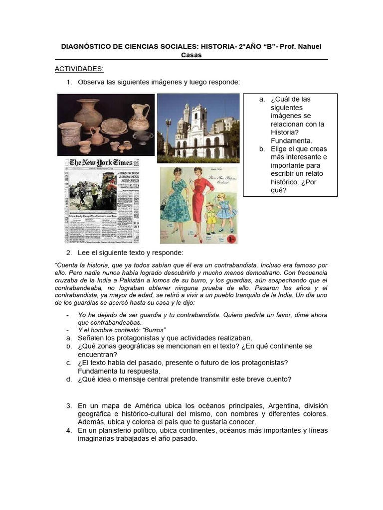 Actividades de Historia para Primaria | PDF | Ciencias sociales