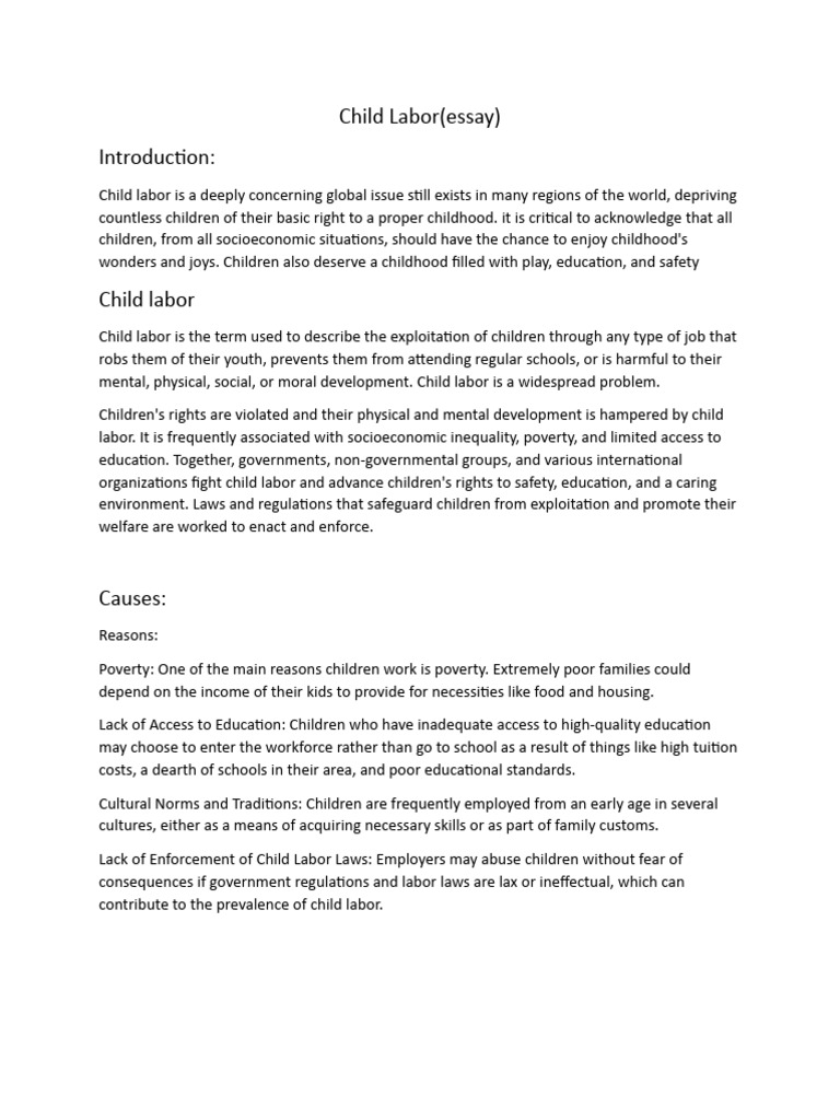 Child Labour | PDF | Child Labour | Labour Economics