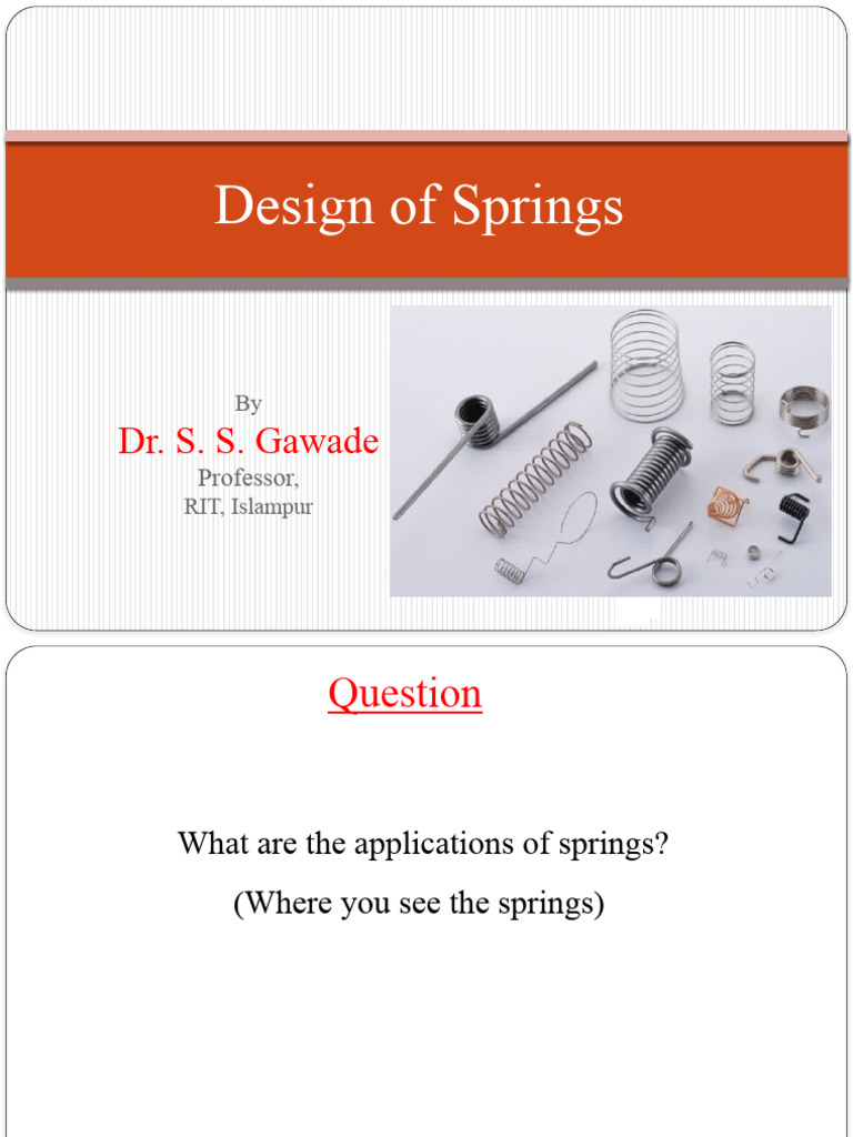 Design of Springs | PDF | Strength Of Materials | Stress (Mechanics)